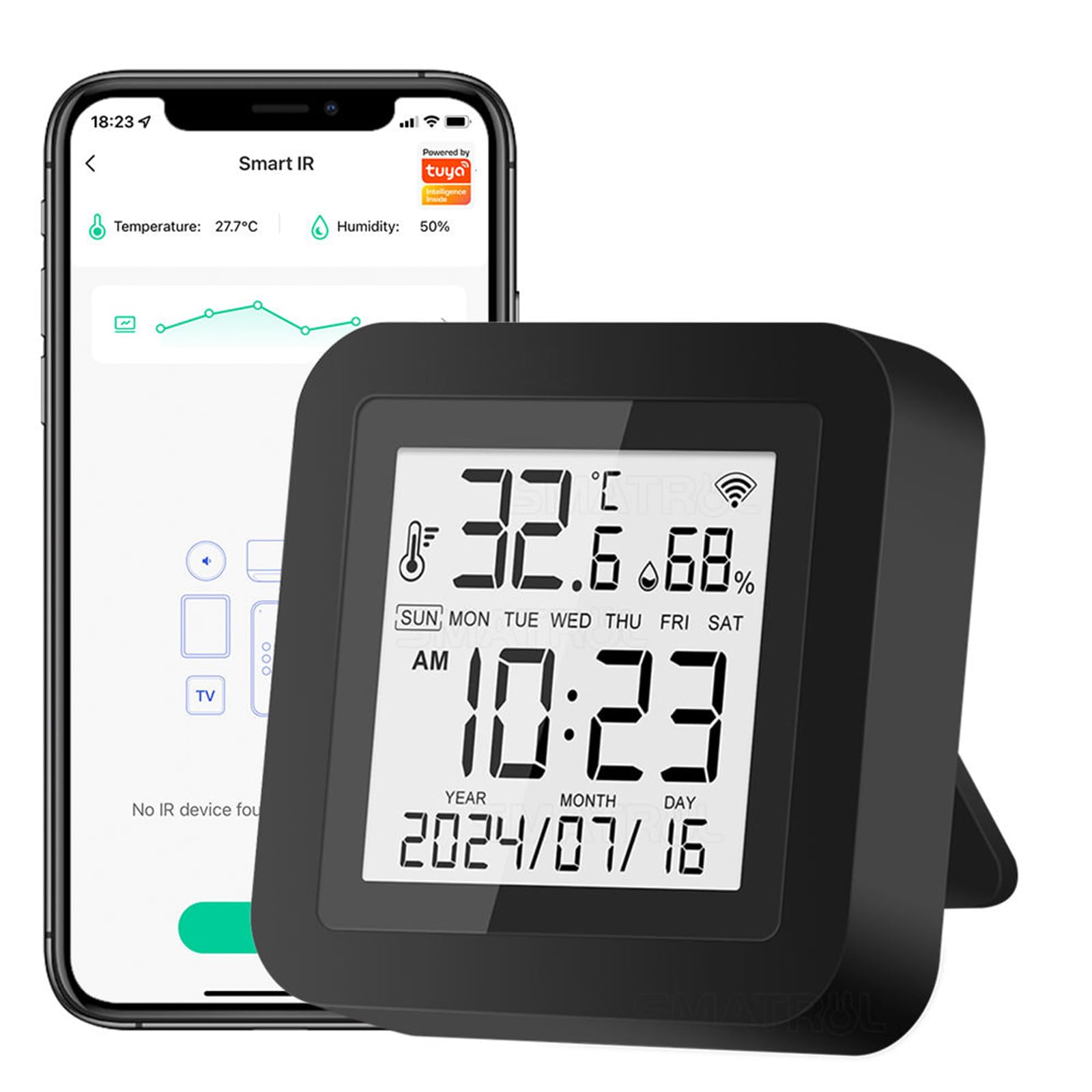 Smart WiFi Thermometer Hygrometer, Bluetooth Room Temperature Humidity ...