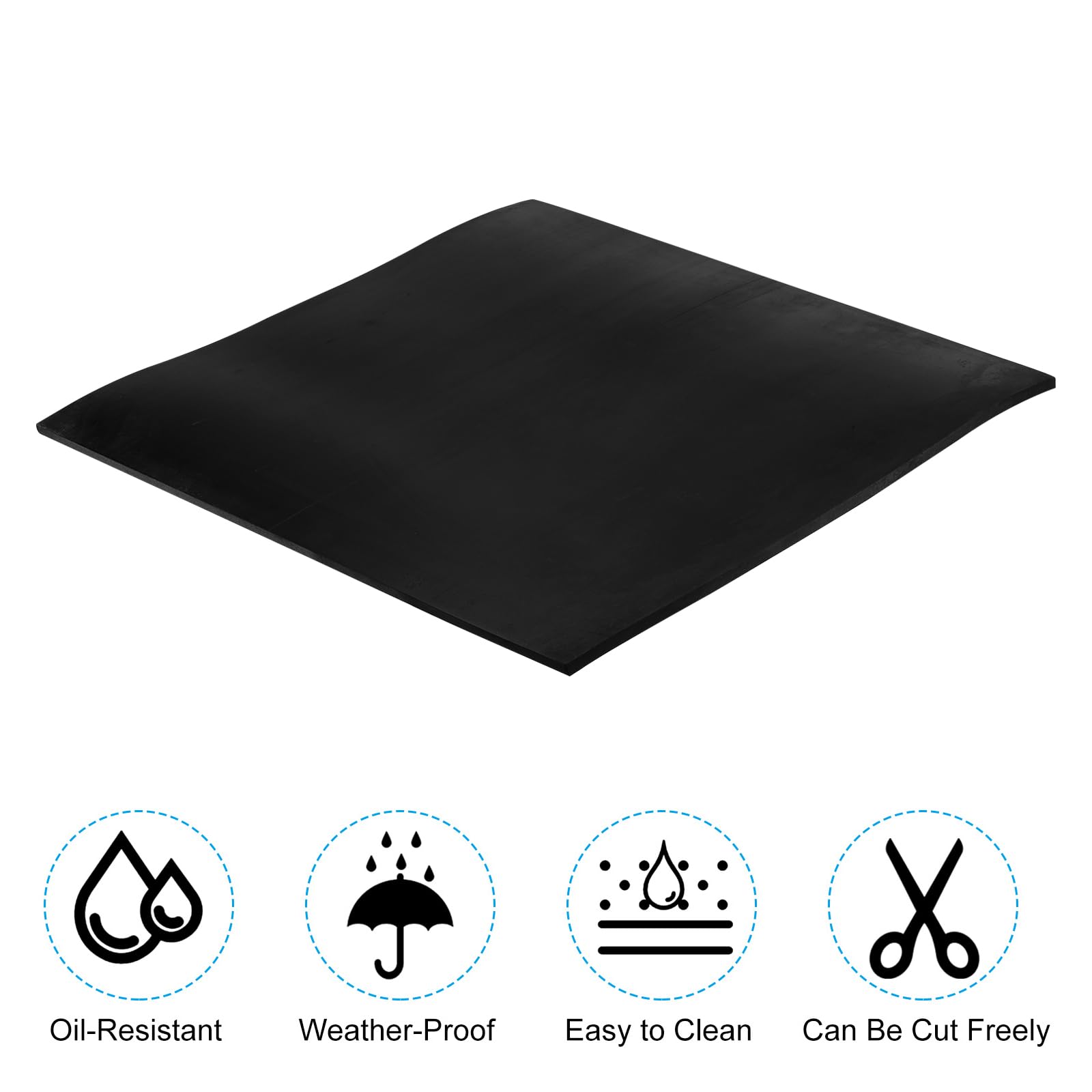 PATIKIL Shock Absorbing Mat, 1 Pcs Rubber Anti Vibration Pads 20″ x 20 ...
