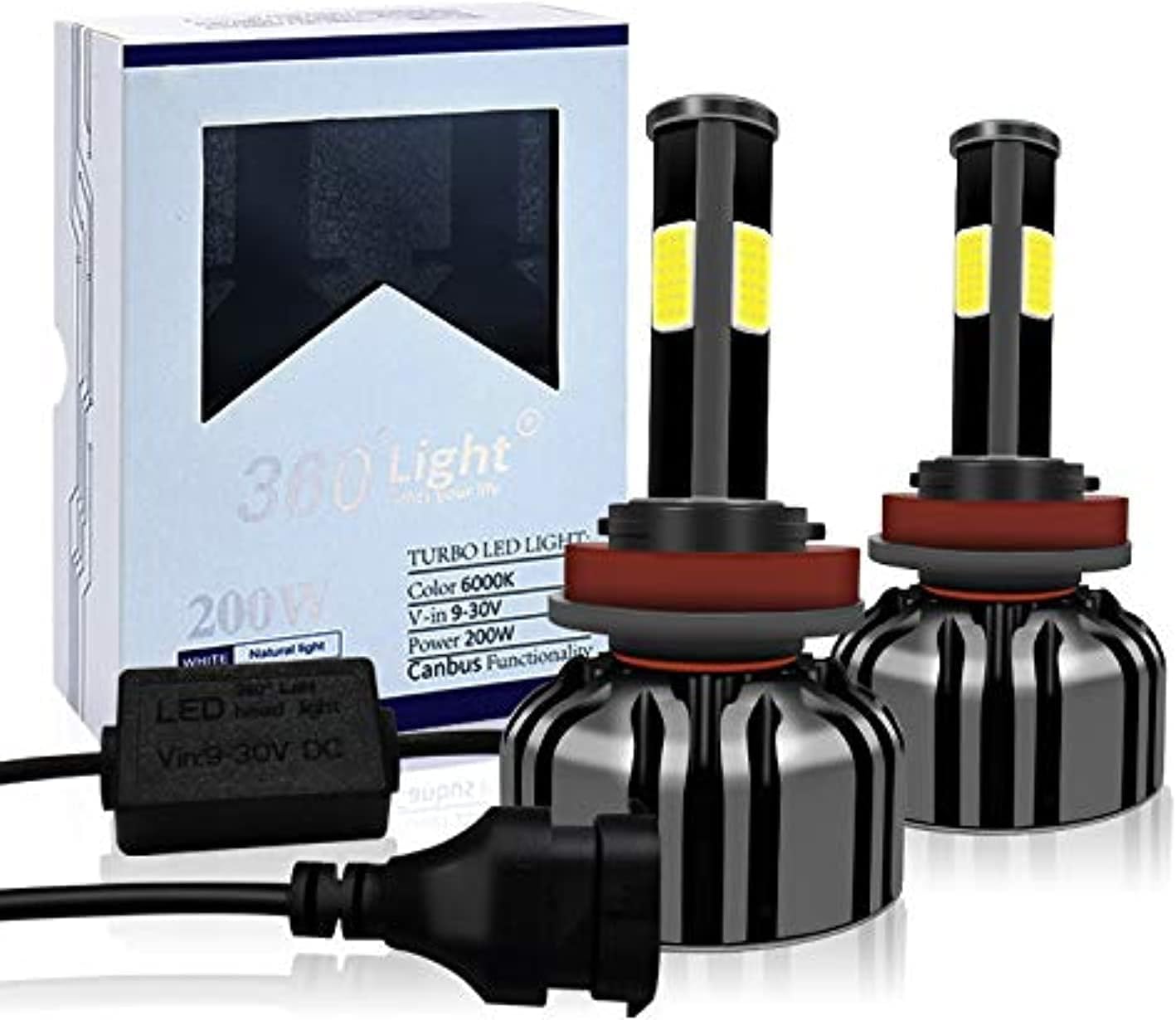 Conpex H11 H8/H9/H16 LED Headlight Bulb 250W Automotive Conversion Kit ...