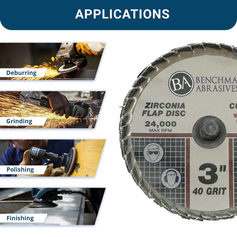 Snapklik.com : Benchmark Abrasives 3" Quick Change Zirconia Flap Disc ...