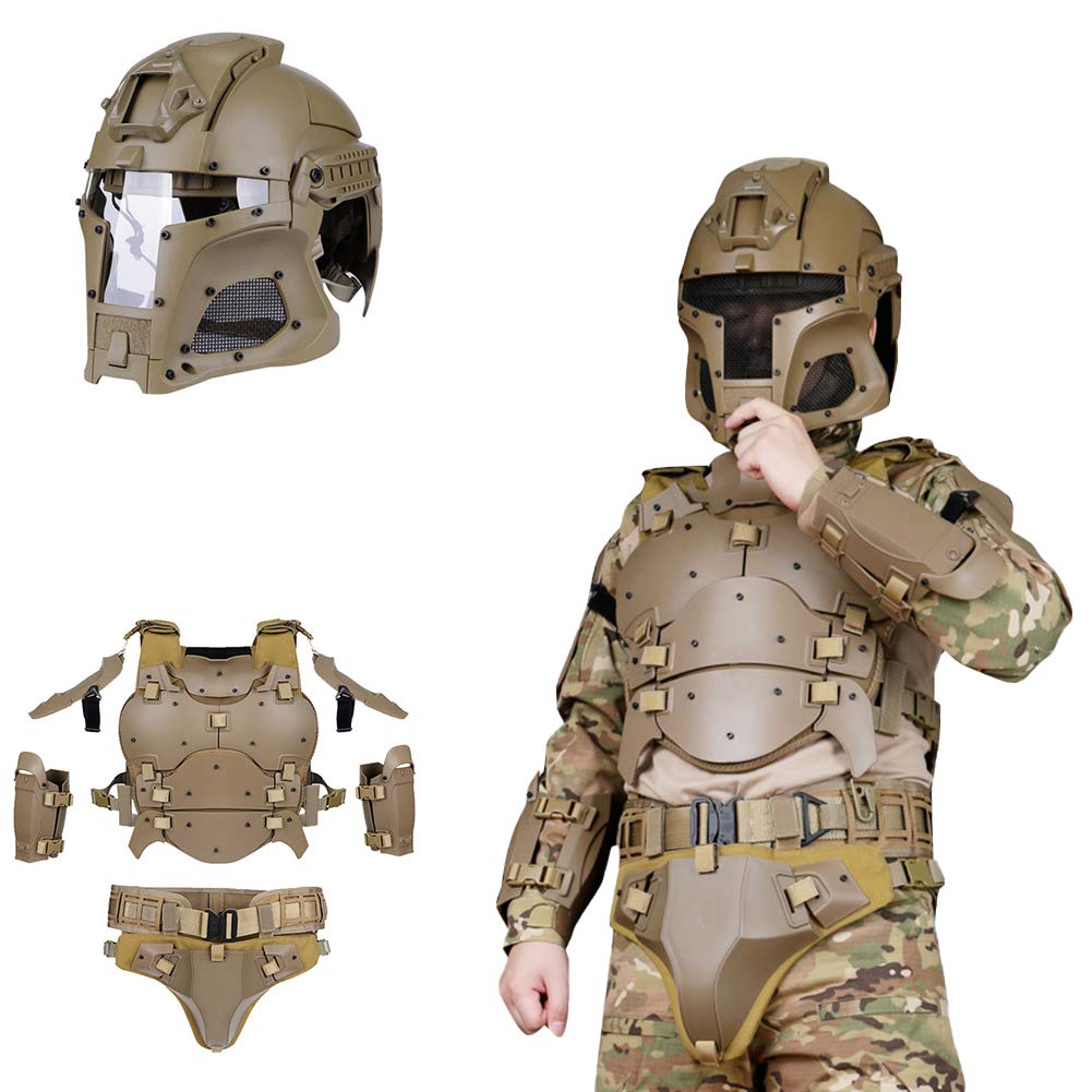 Buy WLXW Paintball Helmet and Armor Set, Full-Face Explosion-Proof ...