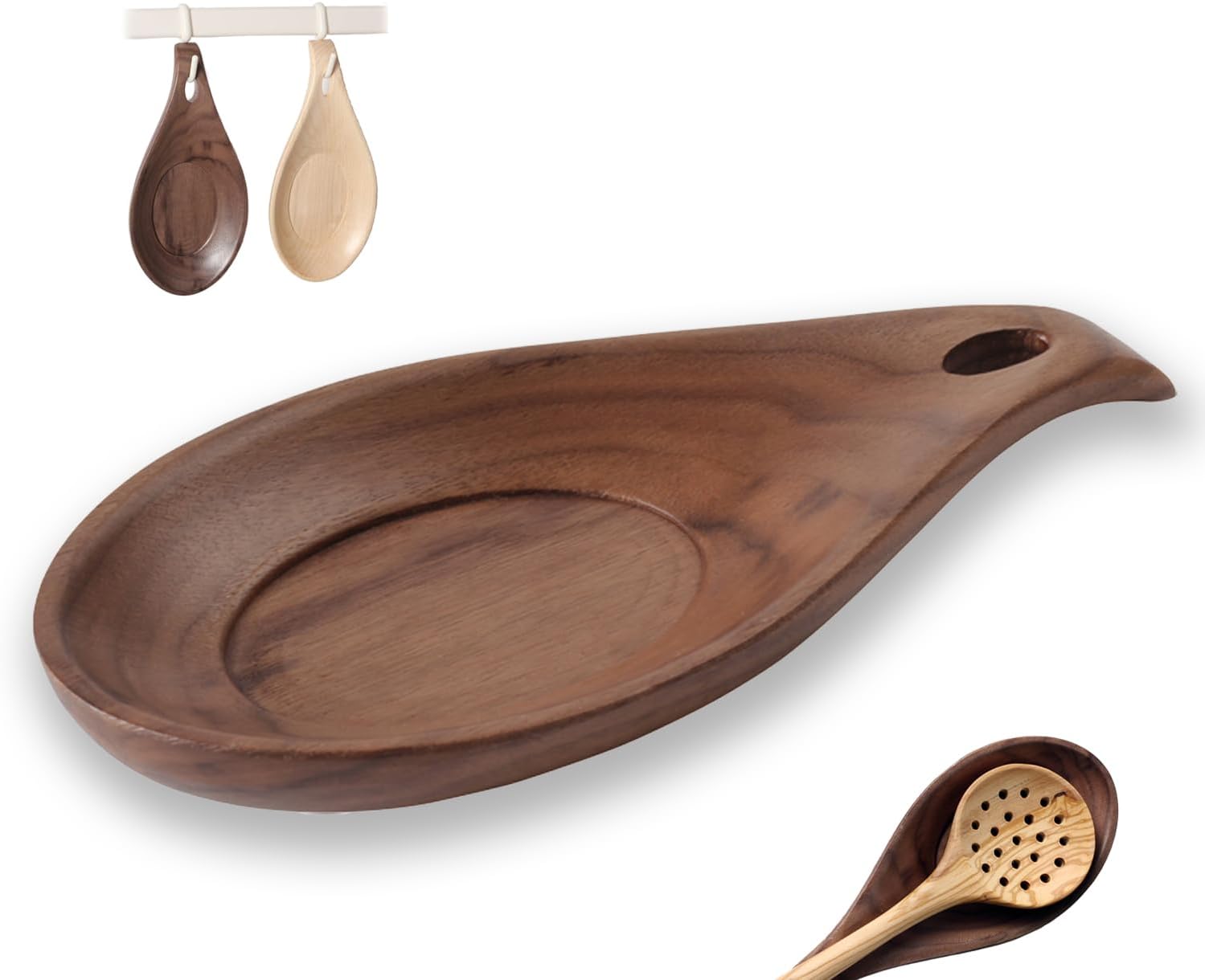 Amazon.com: Wood Spoon Rest - The Best Wooden Spoon Holder for Stove ...