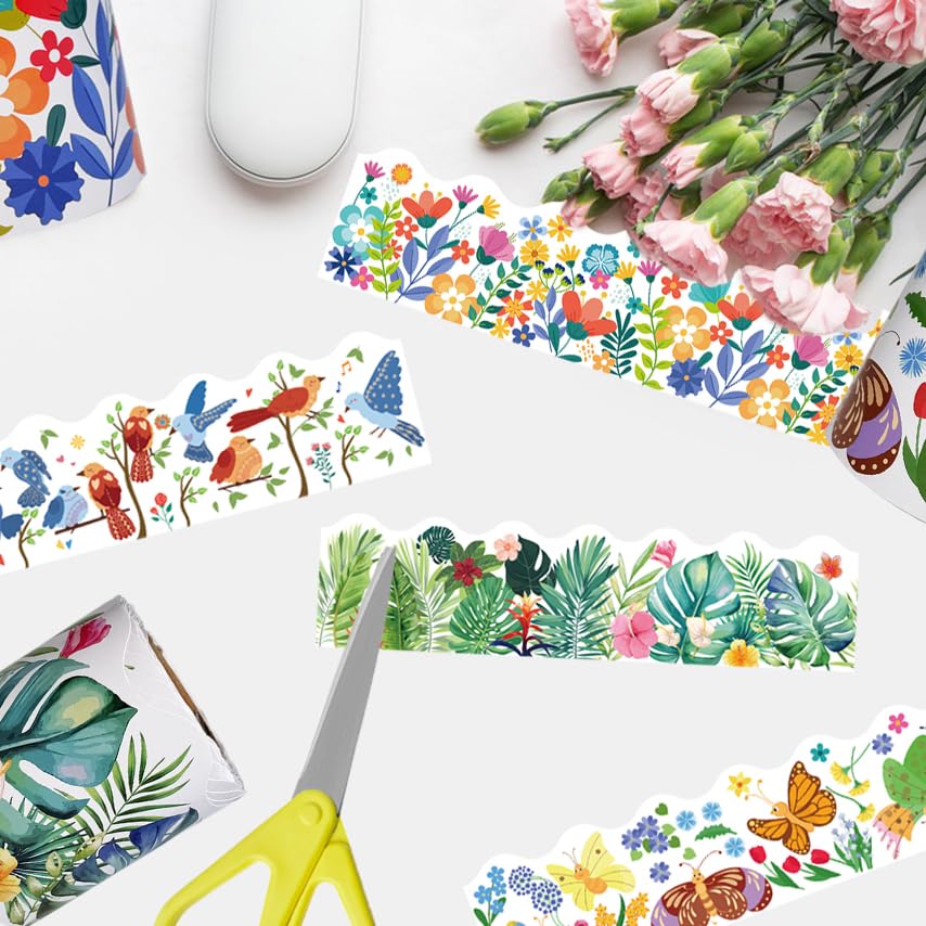 Snapklik.com : 4 Rolls 131 Ft Spring Bulletin Board BordersColorful ...