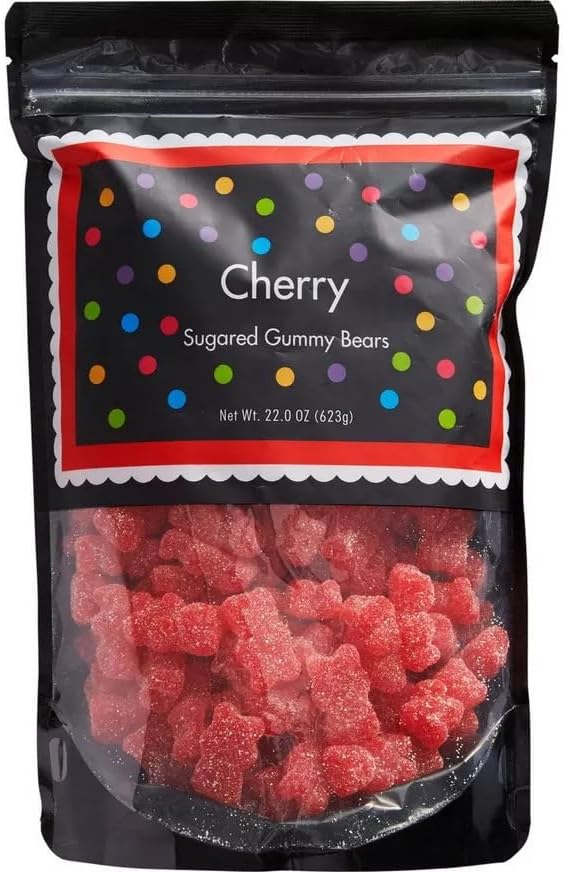 Amazon.com : Red Gummy Bears Sugared, 1.3 Pound Resealable Bag, Red ...