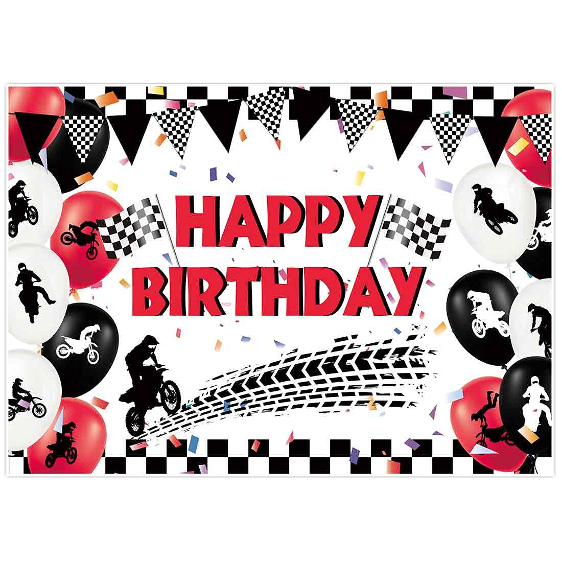 Buy Allenjoy 7x5ft Motocross Happy Birthday Backdrop for Boy Kids Party ...