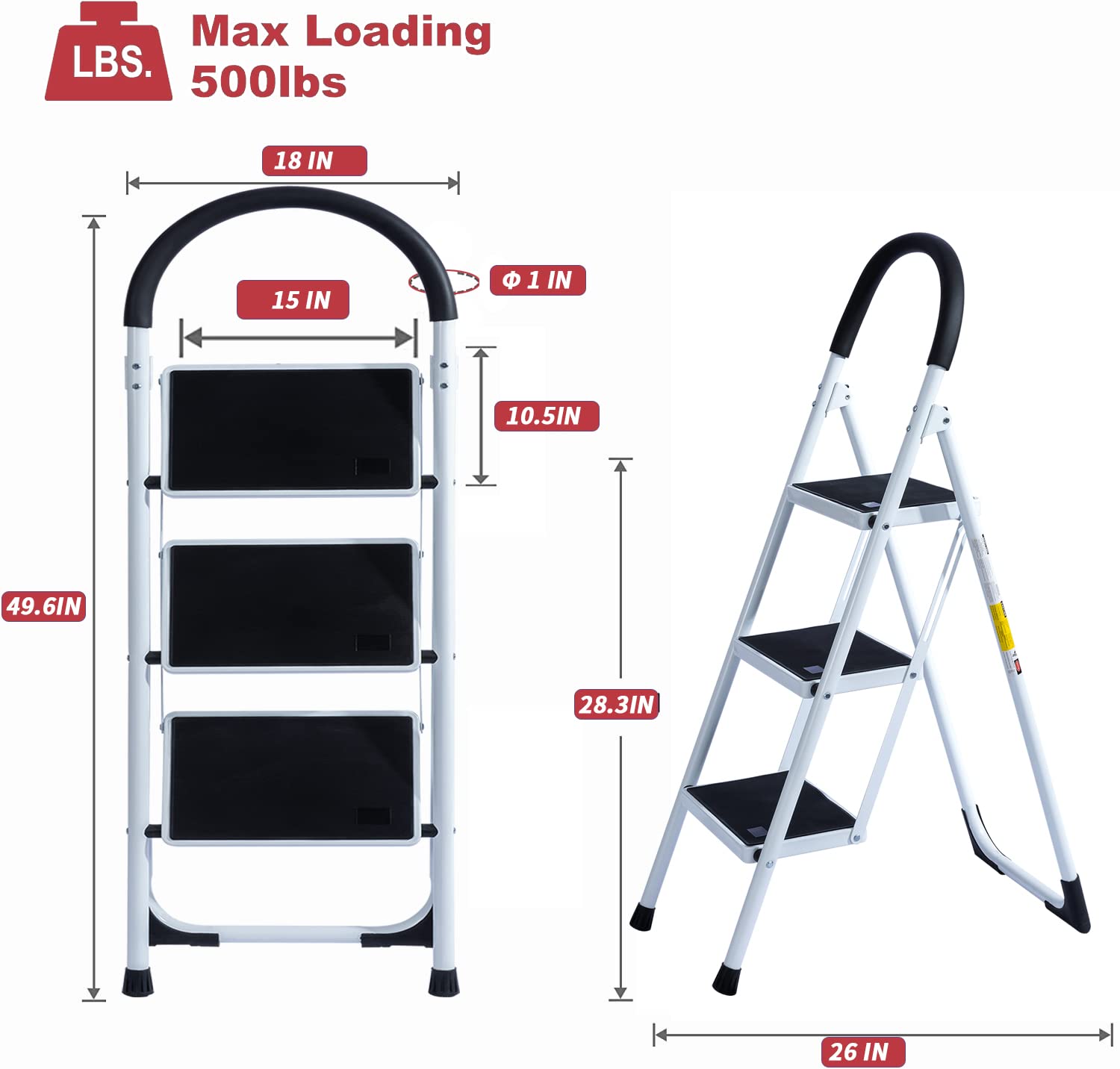 3 Step Ladder, Step Ladder 3 Step Folding, 3 Step Ladder Folding Step ...