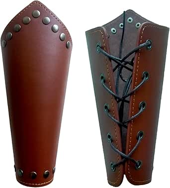 Amazon.com: HGJST Leather Gauntlet Wristband Viking Leather Arm Guard ...