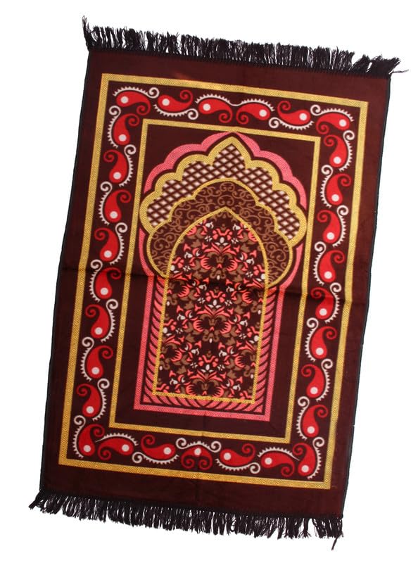 Buy ADIRNY Velvet Prayer Mat Musalla Janamaz for Namaz Muslim 44x28 ...
