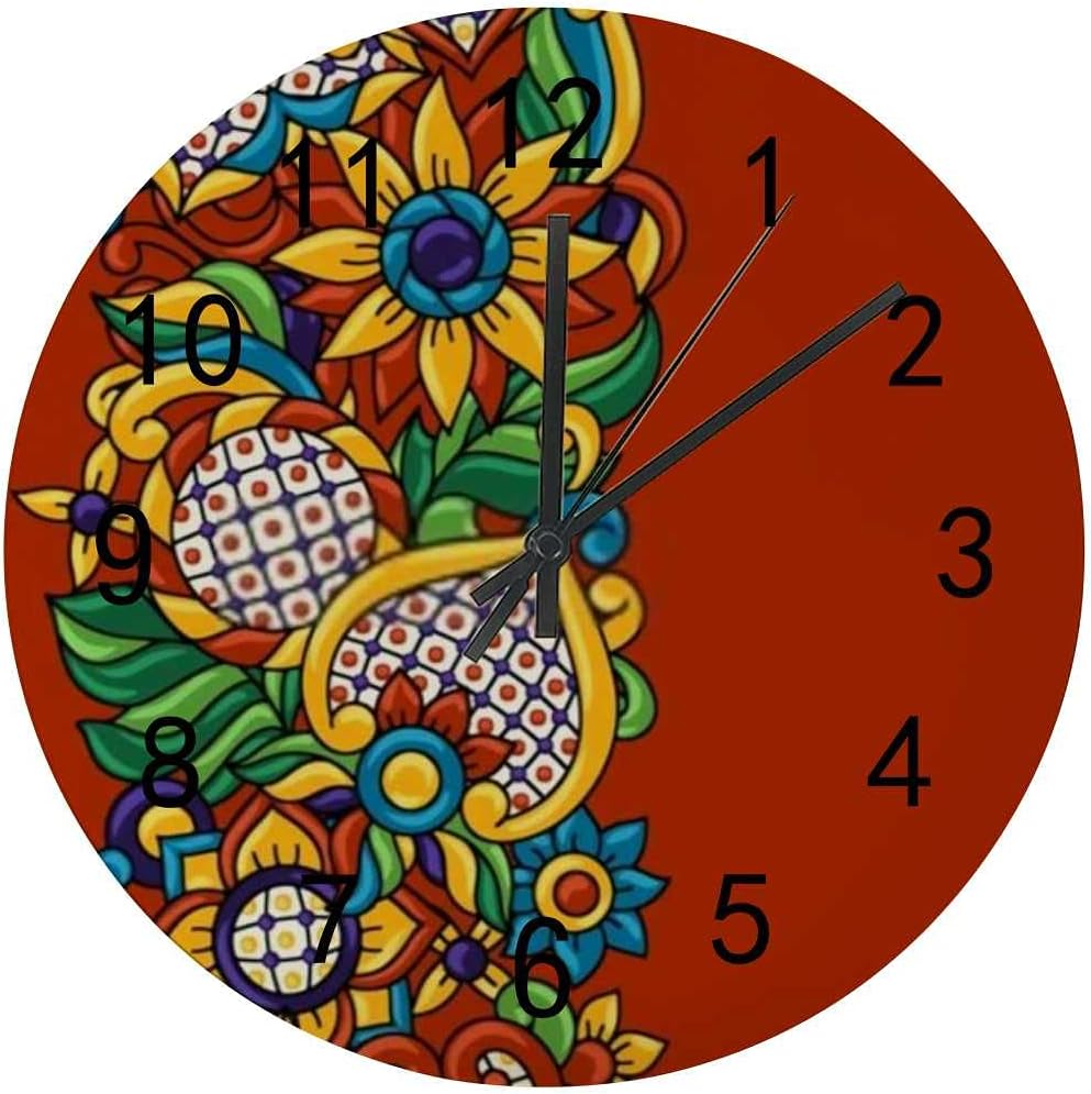 Amazon.com: Wooden Wall Clocks Silent Hanging Clock Round Retro ...