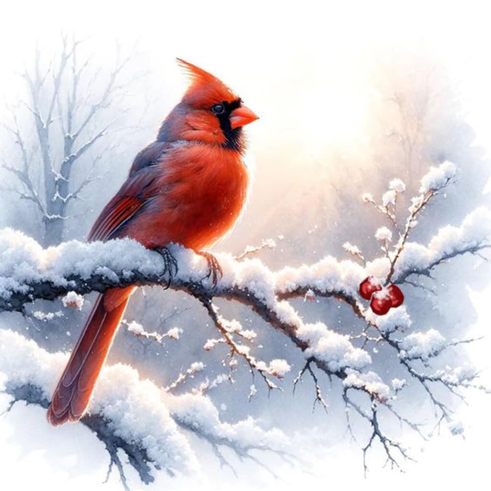 Amazon.com: FHBUBPUP Cardinal Diamond Painting Kits for Adults, Winter ...