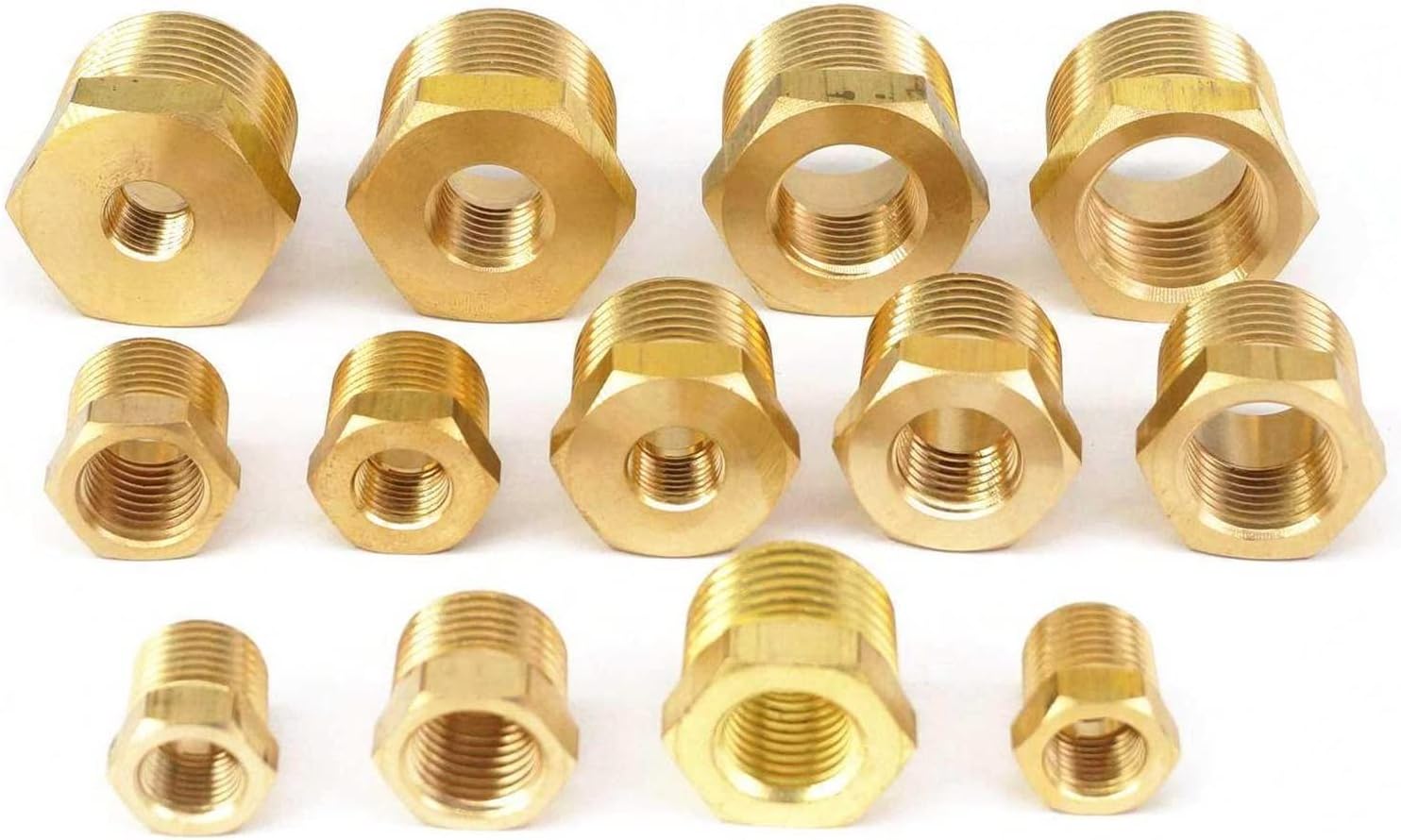 1/4" 3/8" 1/2" 3/4" N-P-T Male X Female Brass Reducing Bushing Pipe ...