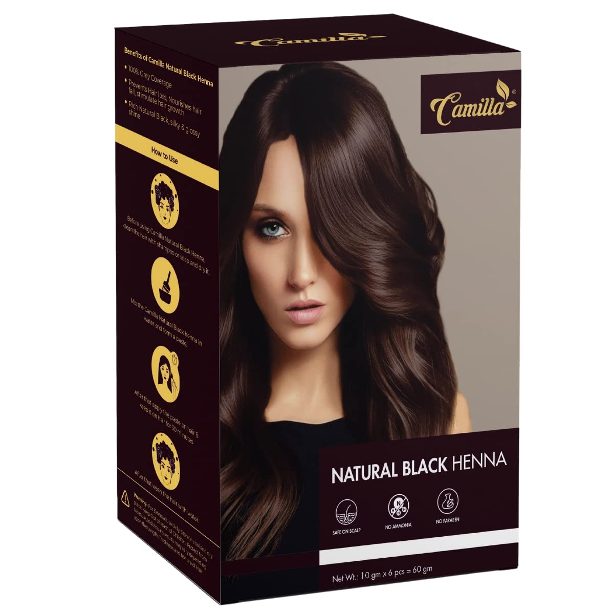 Buy Camilla Hair Color Powder - Natural Black | Henna Based Hair Color ...