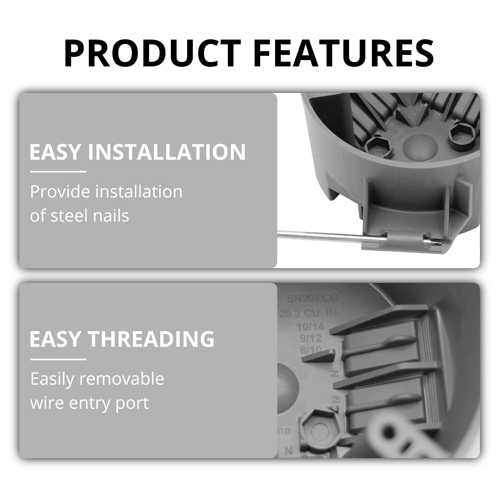 Snapklik.com : AIRTAK 1 Gang Round Electrical Box,Groundable PVC New ...