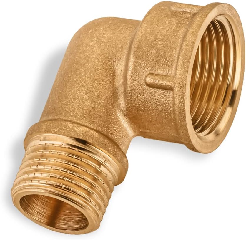 Amazon.com: Forged Brass Pipe Fitting Elbow - 1/2' Male x 3/4' Female ...