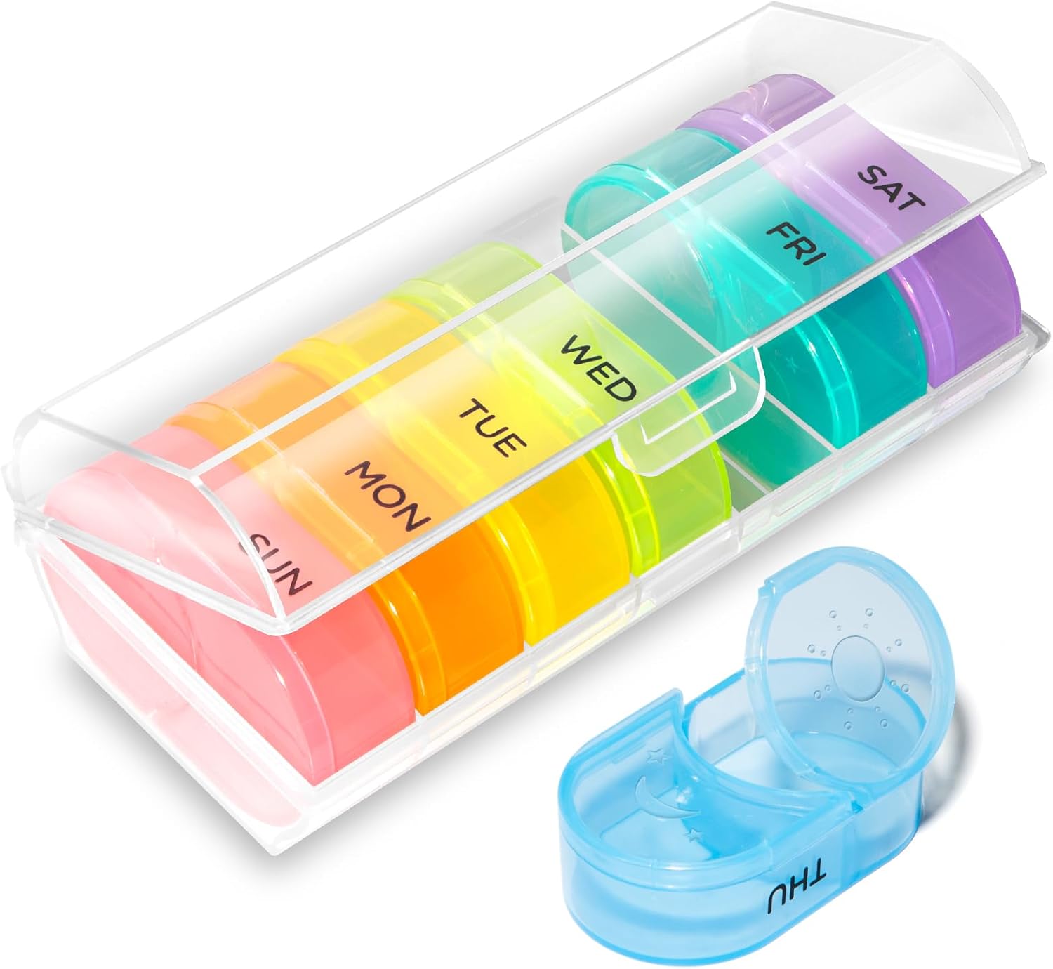 Amazon.com: Weekly Pill Organizer 2 Times a Day,AM PM Pill Box with 7 ...