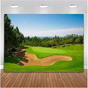 TOAOFY 7x5ft Golf Course Backdrop Blue Sky White Clouds Green Grass ...
