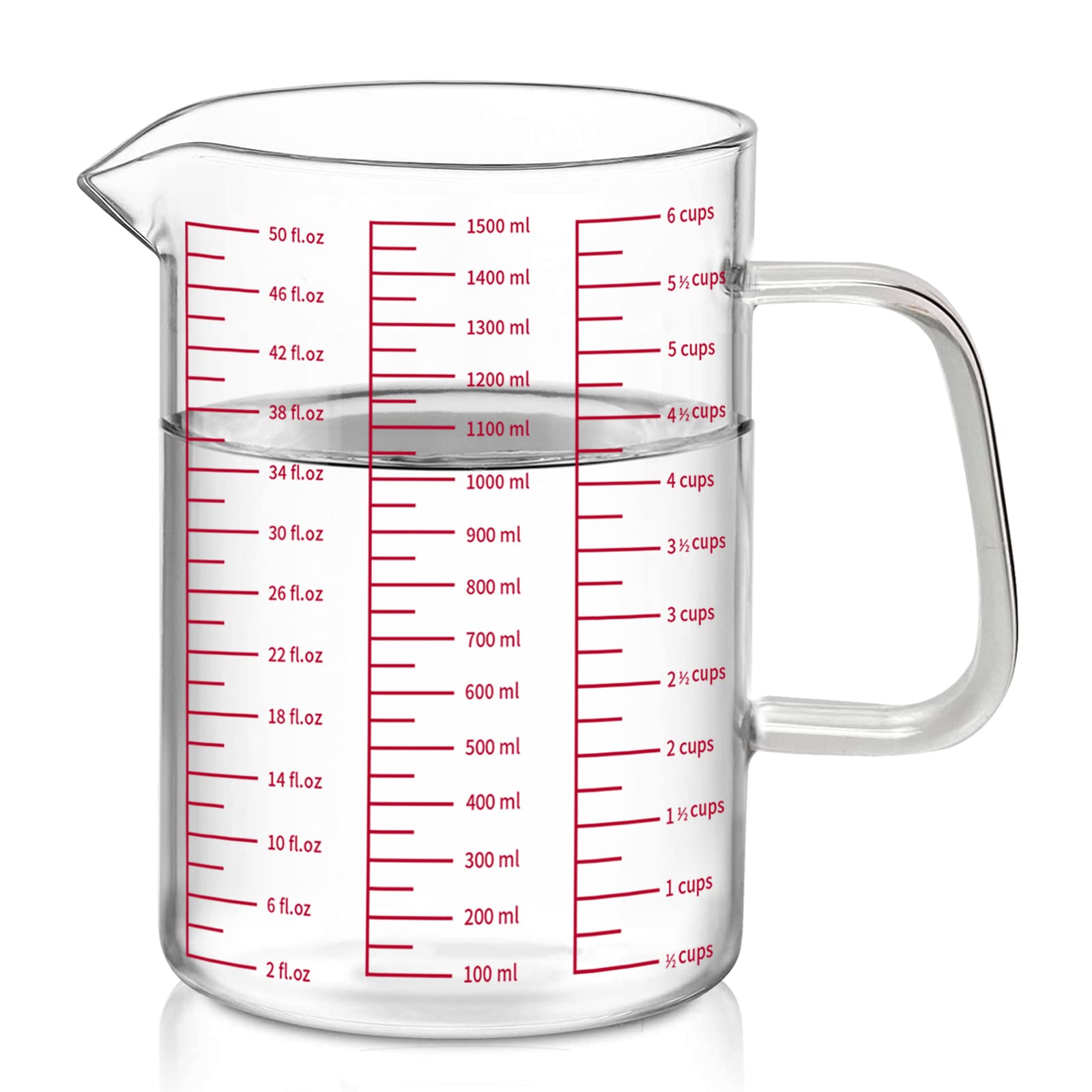 Buy Luvan 1 5L 6 Cup Glass Measuring Jug Easy To Read With 3 Buy Luvan 1 5L 6 Cup Glass Measuring Jug Easy To Read With 3