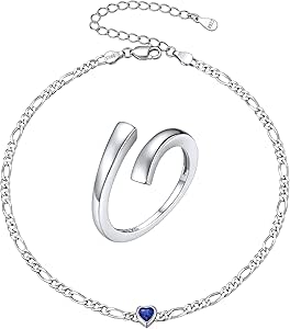 Amazon.com: ChicSilver 925 Sterling Silver Toe Ring and Anklet Jewelry Set for Women, Dainty ...