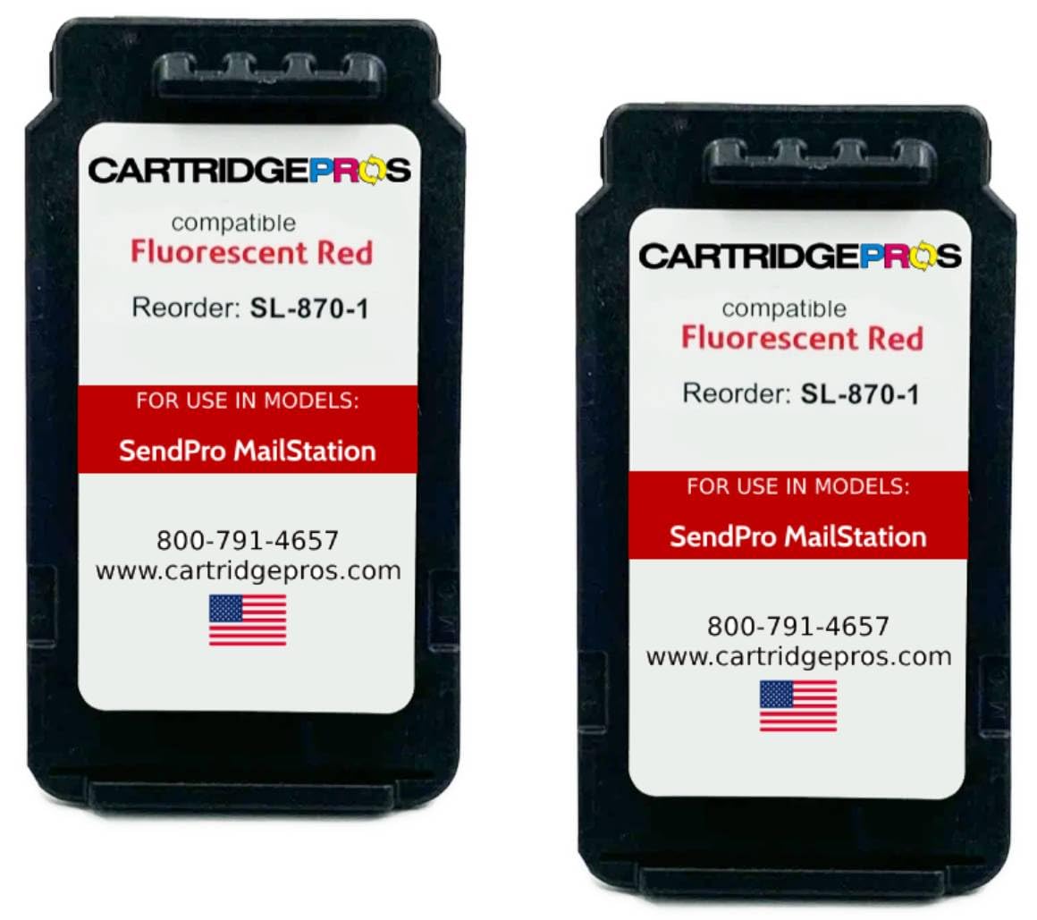 Amazon.com: 2-Pack Made in The USA - Red Ink Cartridge SL-870-1 ...