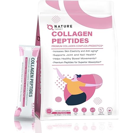 Amazon.com: Beauty Tonic Beauty Collagen Powder Supplement - 20 Single-Serving Sticks ...