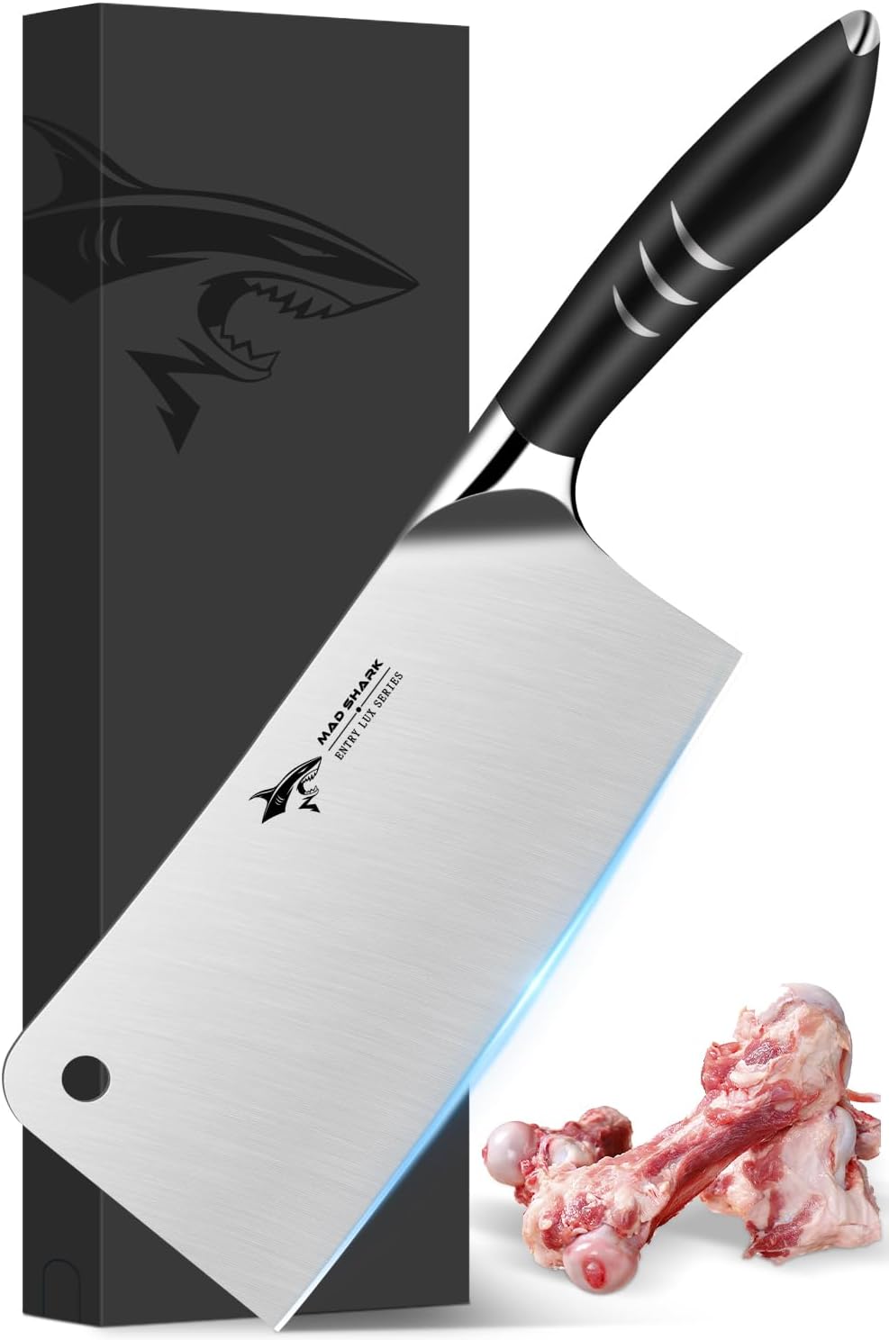 Amazon.com: MAD SHARK Meat Cleaver Heavy Duty Bone Chopper 7.5 Inch ...