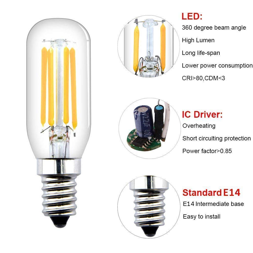 E14 Bulb 2PCS Cooker Hood Light Bulbs 220V 40W E14 T22 Tungsten Lamp ...