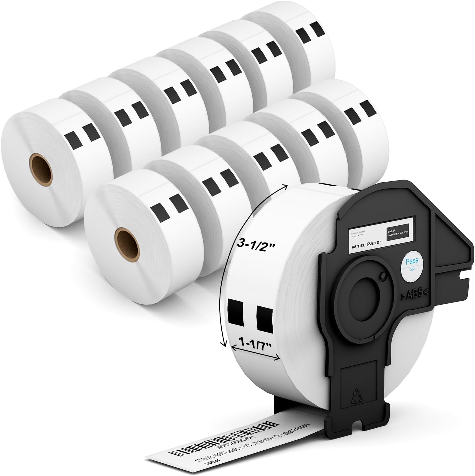 Amazon.com : 12 Rolls 4800 Labels 1.1x3.5 inch Die-Cut Standard Address ...