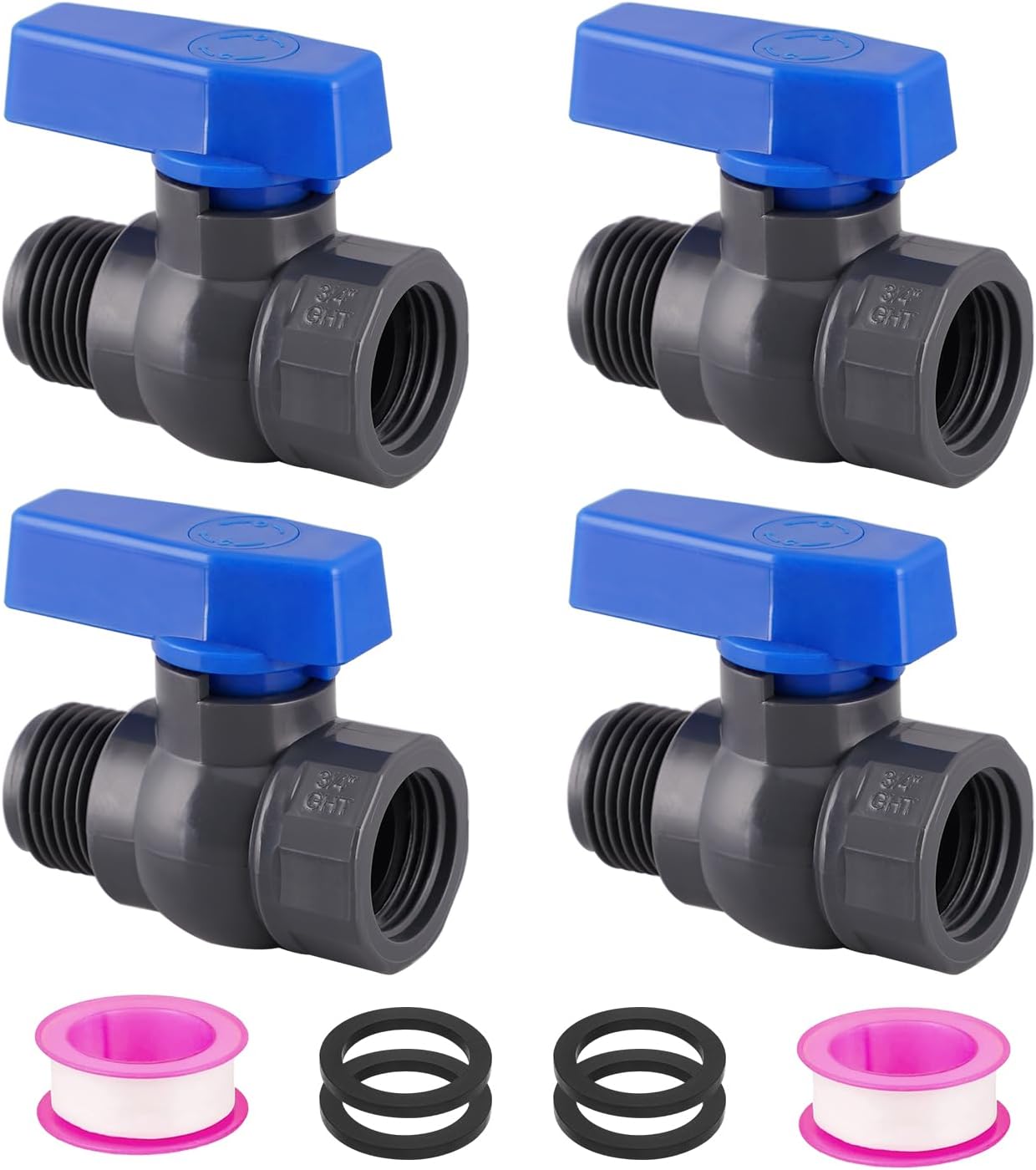 Amazon.com : 3/4Inch Plastic Garden Hose Shut Off Valve DGZZI 4PCS 3 ...