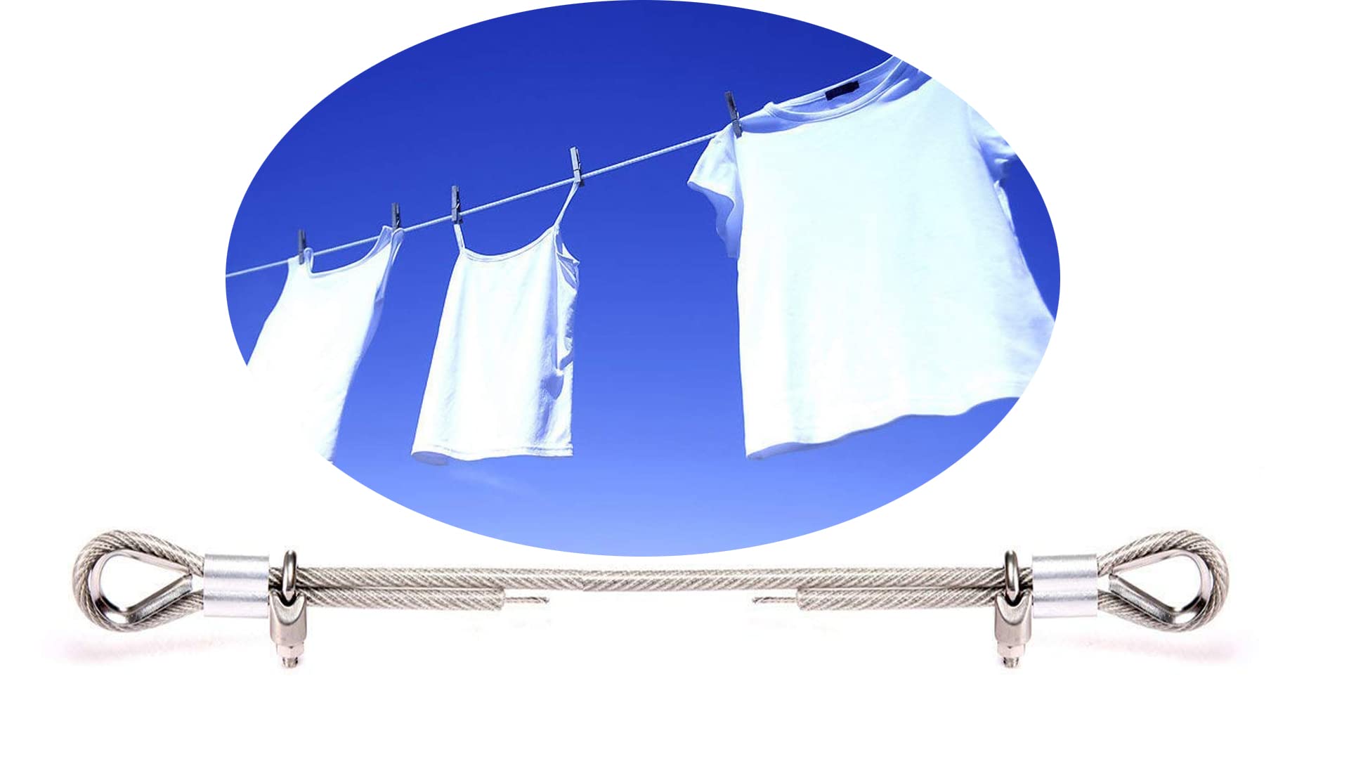 Awesome Galvanized PU Coated Wire Wire 4 mm Clothesline with Tightening ...