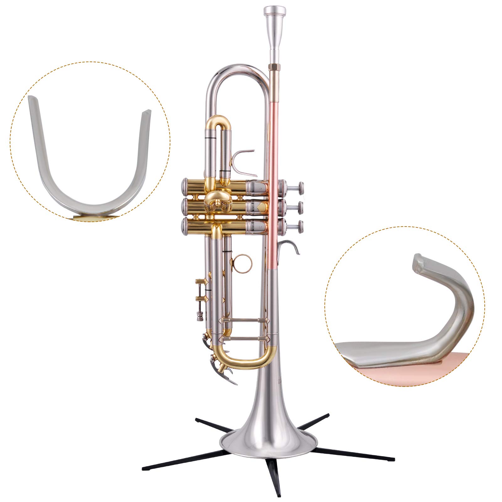 EASTROCK Bb Trumpet Cupronickel Intermediate Double-Braced Trumpet ...