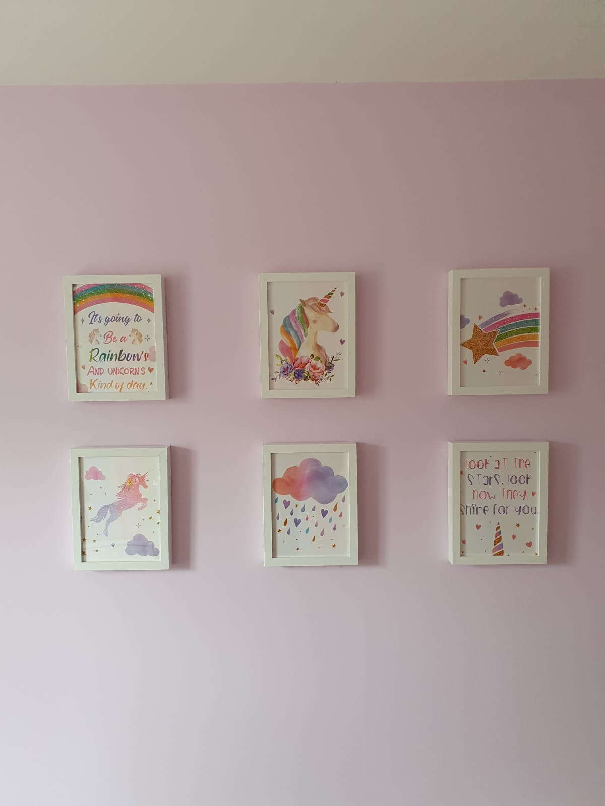 9 Pieces Unicorn Rainbow Wall Art Prints Unframed Watercolor Unicorn ...