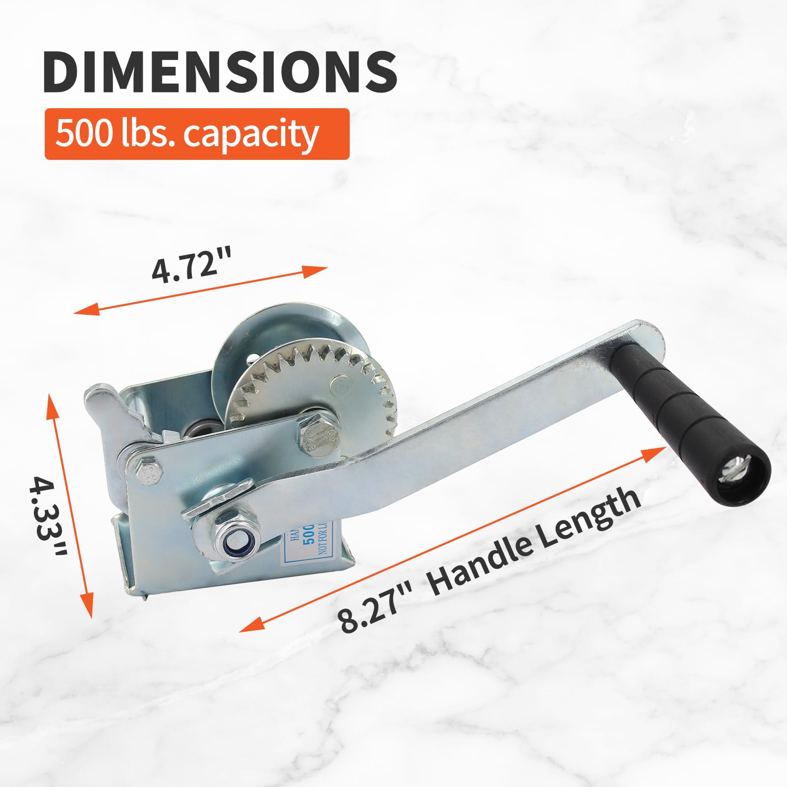 Snapklik.com : LCyindu 500lbs Capacity Boat Trailer Winch Small Hand ...