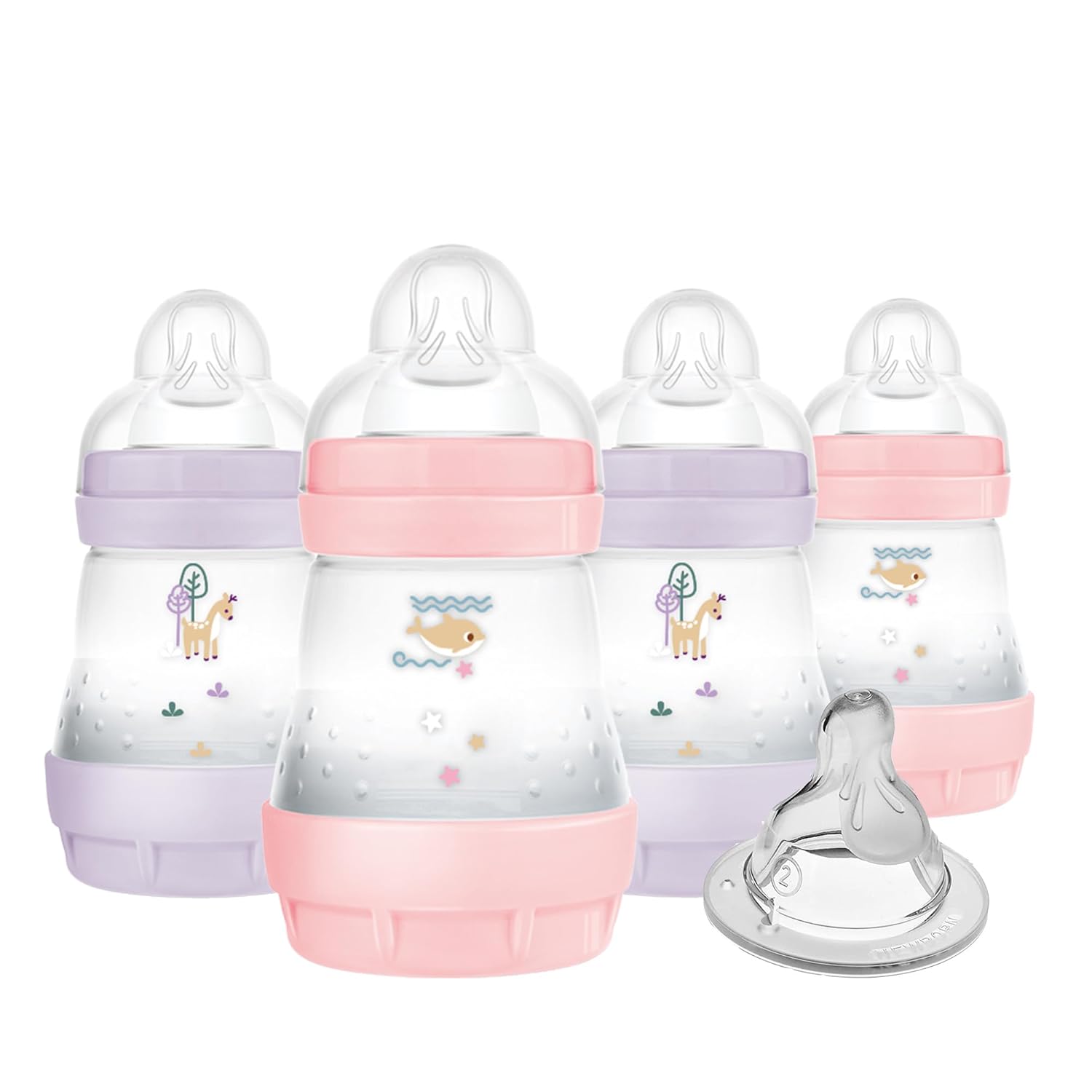 Amazon.com : MAM 5oz Easy Start Anti-Colic Baby Bottles, Slow Flow with ...