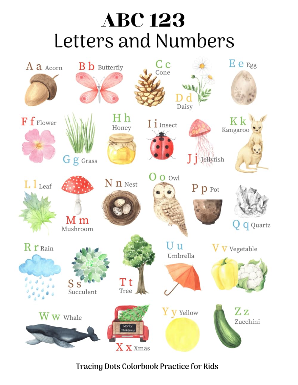 ABC 123 Letters and Numbers Tracing Dots Colorbook Practice for Kids ...