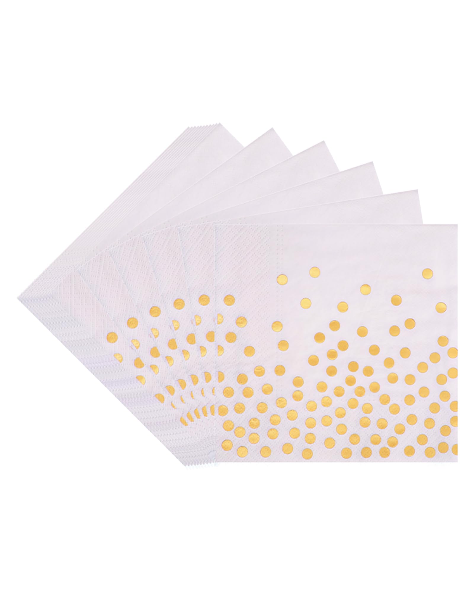 Topways White Champagne Gold Paper Napkins, 25pcs Disposable Paper ...