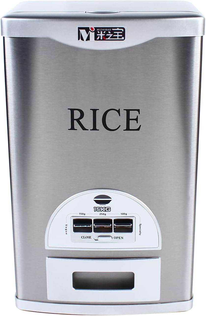 Amazon.com: CookMax CRB-55S Stainless Steel Rice Dispenser 50 Pounds ...
