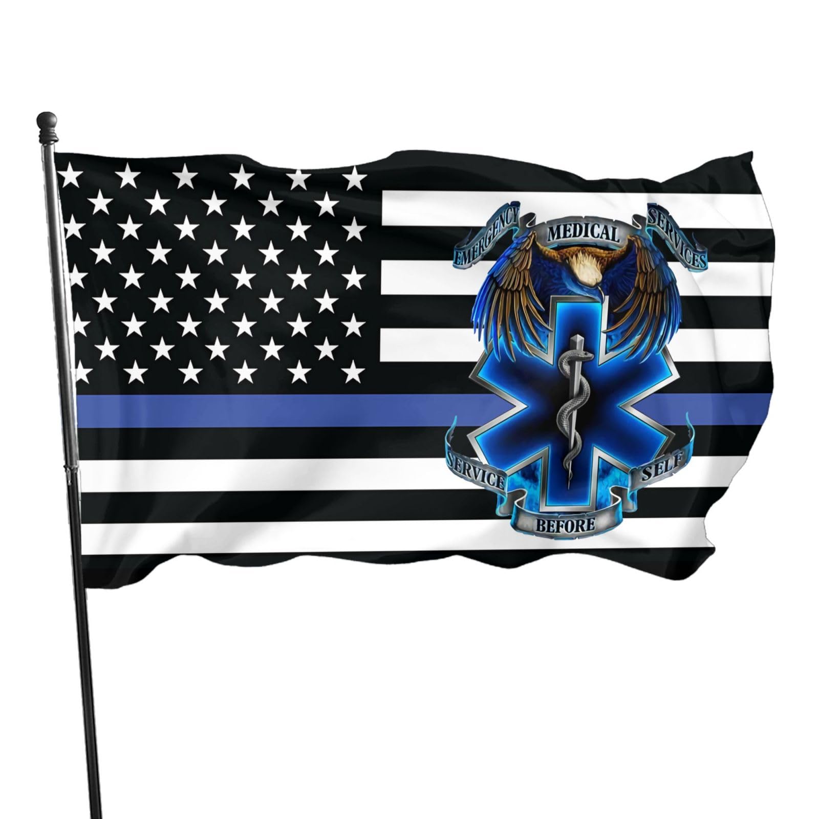 Snapklik.com : Ems Star Of Life Emt Paramedic Medic Flags 3x5 Ft Garden ...
