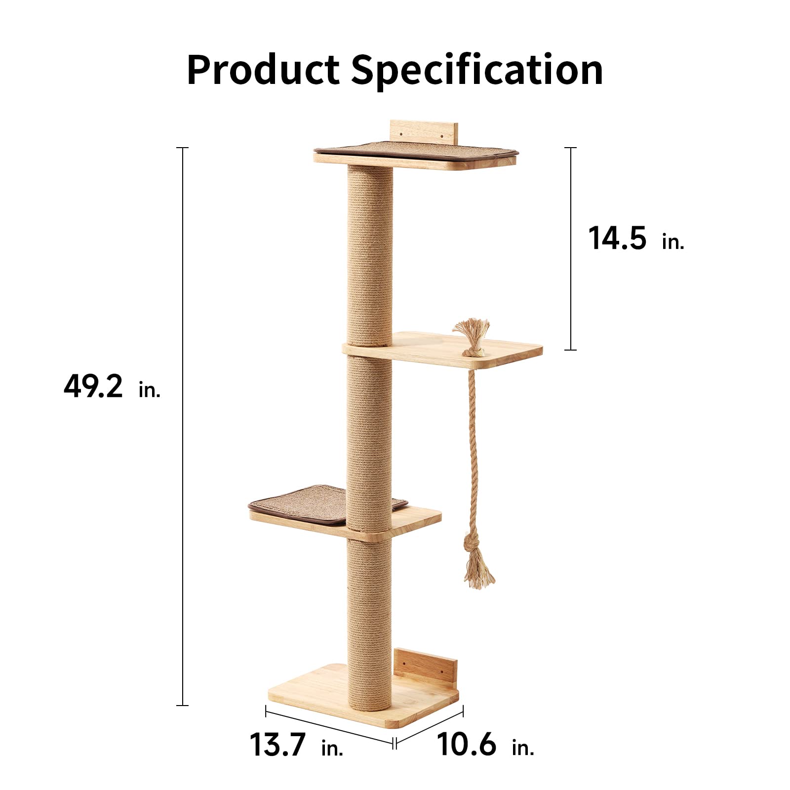Snapklik.com : FUKUMARU Cat Scratching Activity Tree Wall Mounted, 50 ...