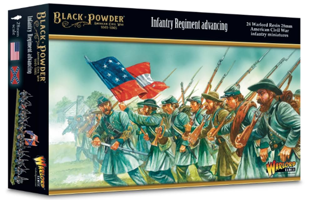 Warlord Games ACW Infantry Regiment Advancing – 28mm Scale Miniatures ...