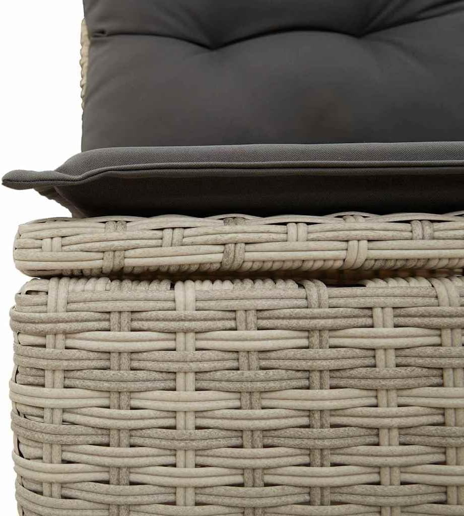 vidaXL 7-Piece Light Grey Poly Rattan Garden Sofa Set (Model 3355761 ...