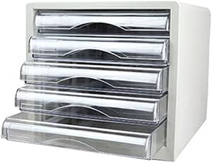Amazon.com: SHABOZ File Cabinets Desktop File Cabinets 5 Layers Plastic ...