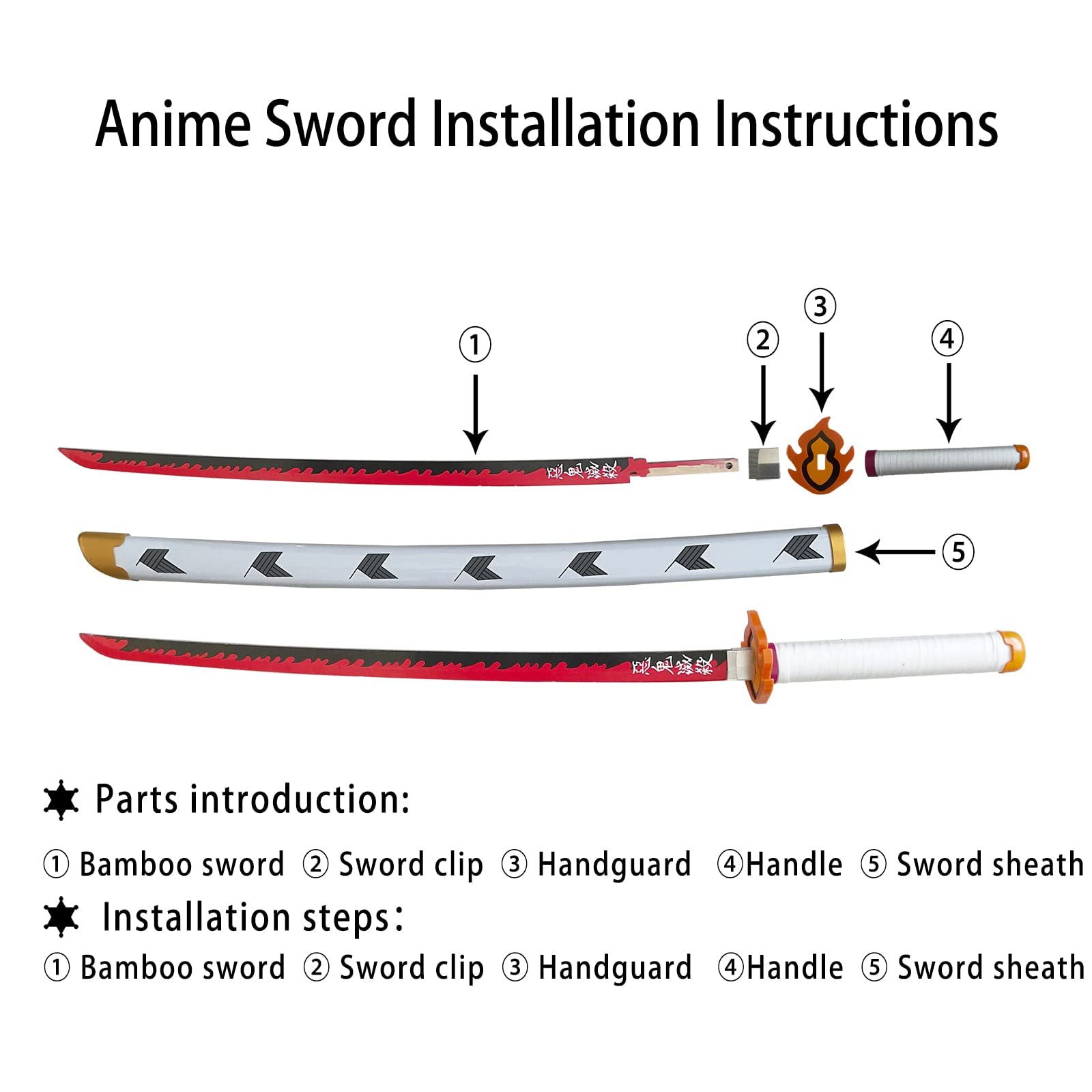 Buy Bamboo Demon Slayer Sword 41inch , Rengoku Sword /Tanjiro Sword ...