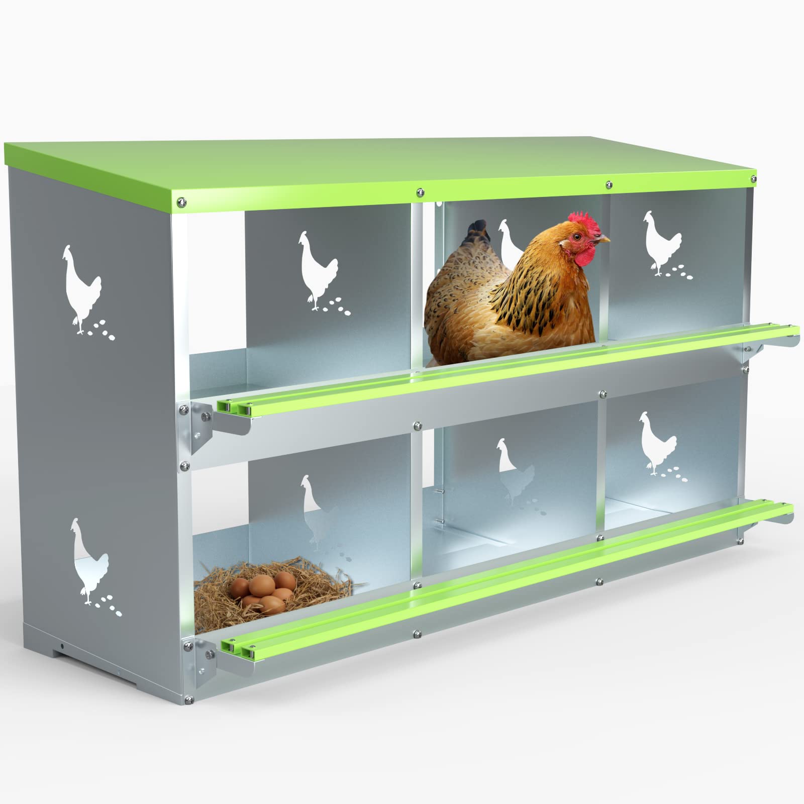 Buy Nesting Boxes, 6 Hole Chicken Nesting Box for Laying Eggs, Heavy ...