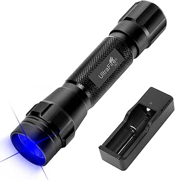 ULTRAFIRE Blue LED Flashlight 450-460nm Blue Hunting Light, Single Mode ...