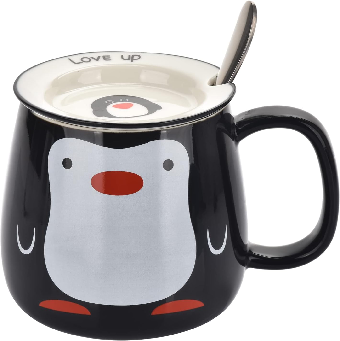 Amazon.com | ELITEA Penguin Glass Coffee Mug with Handle Clear Cute ...