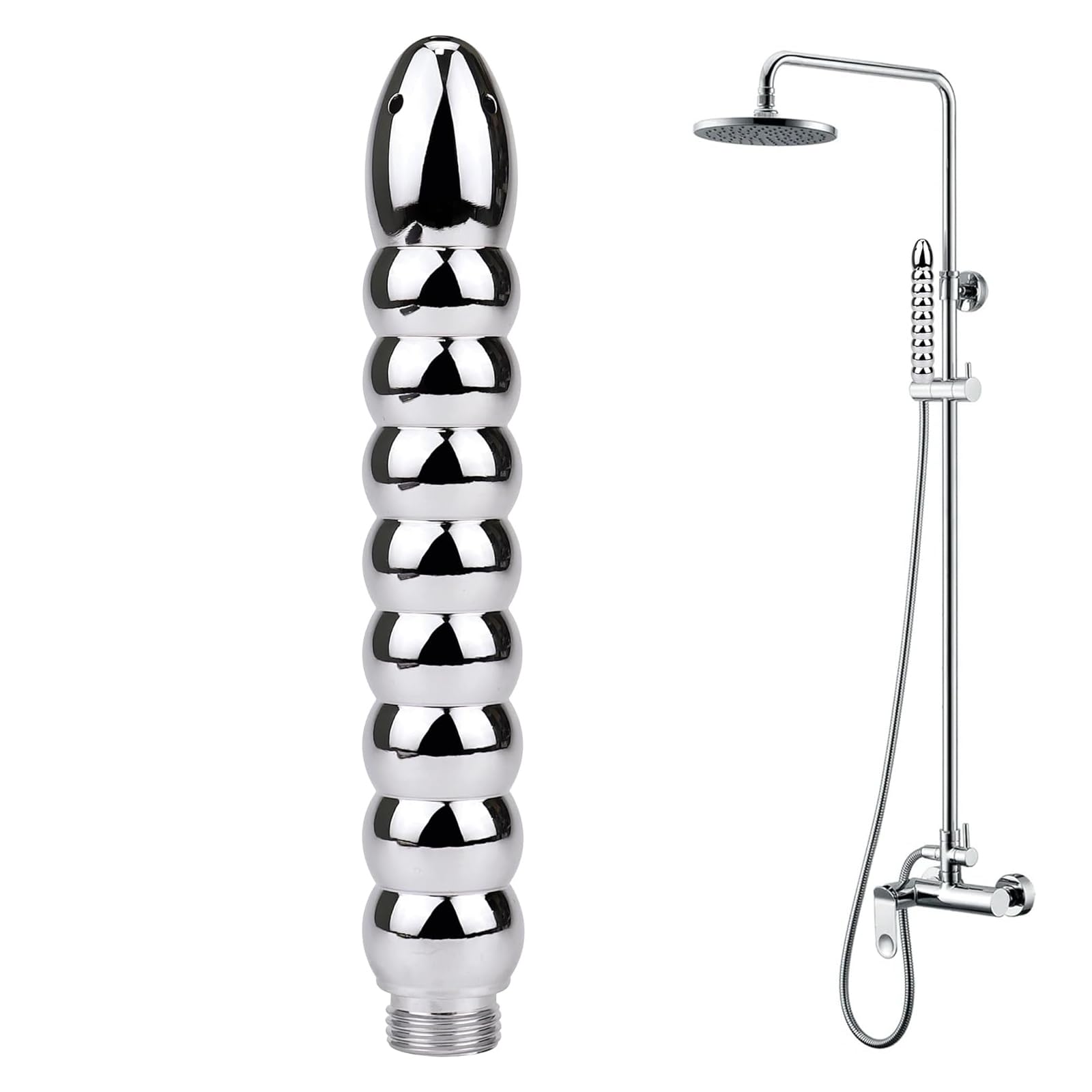 Tabuy Bathroom Handheld Aluminum Shower Head Nozzle Cleaner Flushing Cleansing System (5 Holes 7 ...