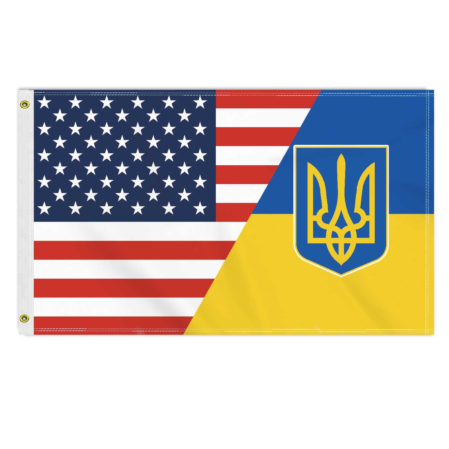 Amazon.com : 3×5 FT USA Ukraine Flag, Large 150D America Ukranian ...