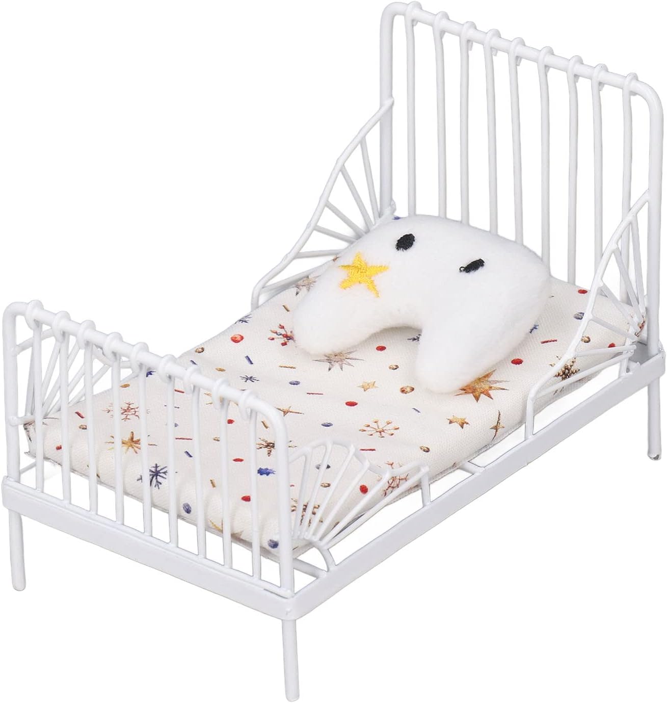 Amazon.com: Bed, Doll Bed, 1:12 Scale Furniture Dollhouse Bed Set Doll ...