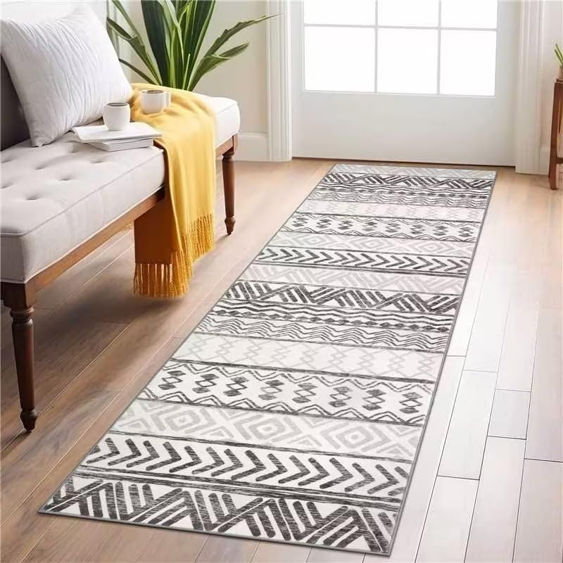 Amazon.com: Lansny Moroccan 2x6 Runner Rug, Beige Grey Washable Kitchen ...
