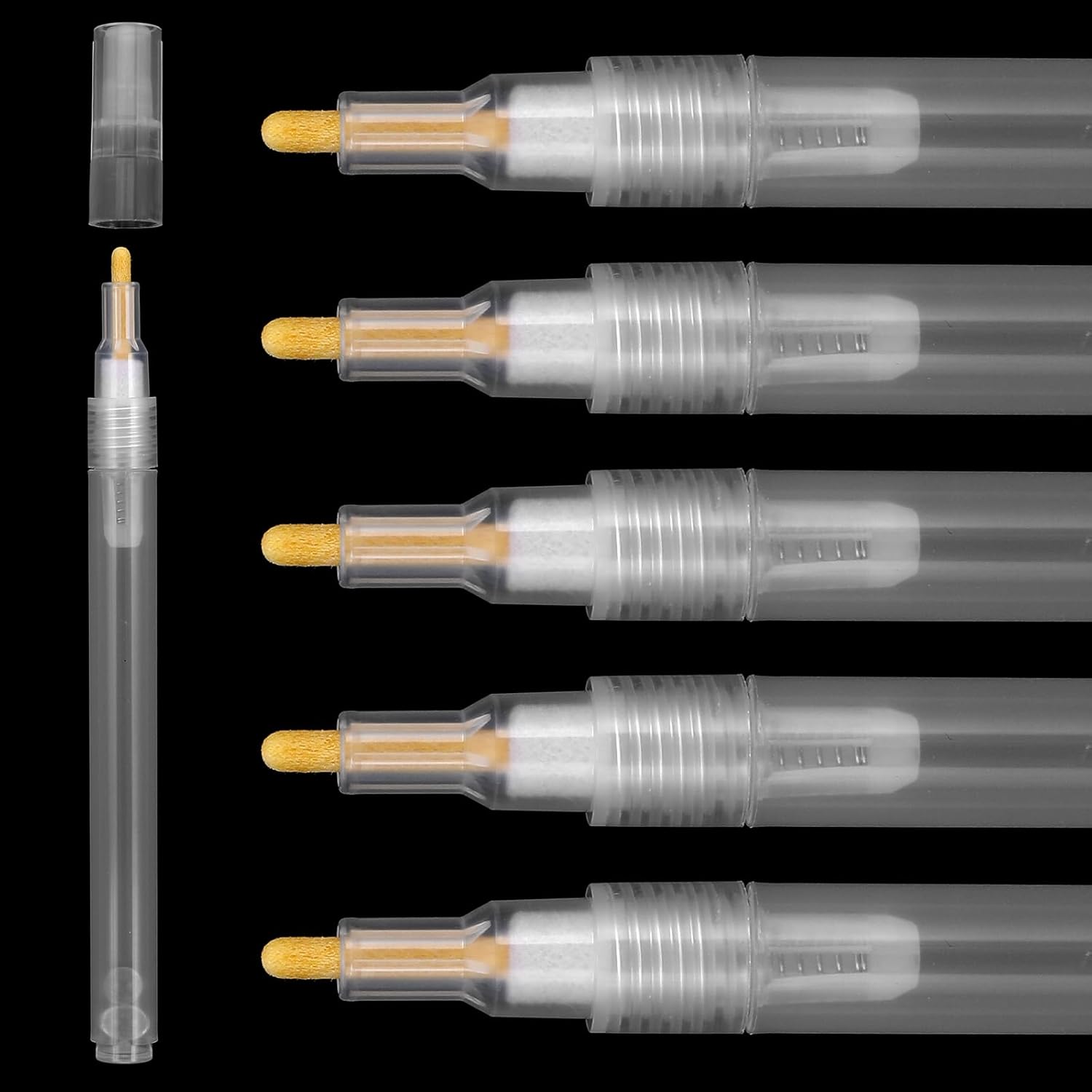 Amazon.com: Yuanan Acrylic Paint Markers,6 Pcs Empty Markers, Fillable ...